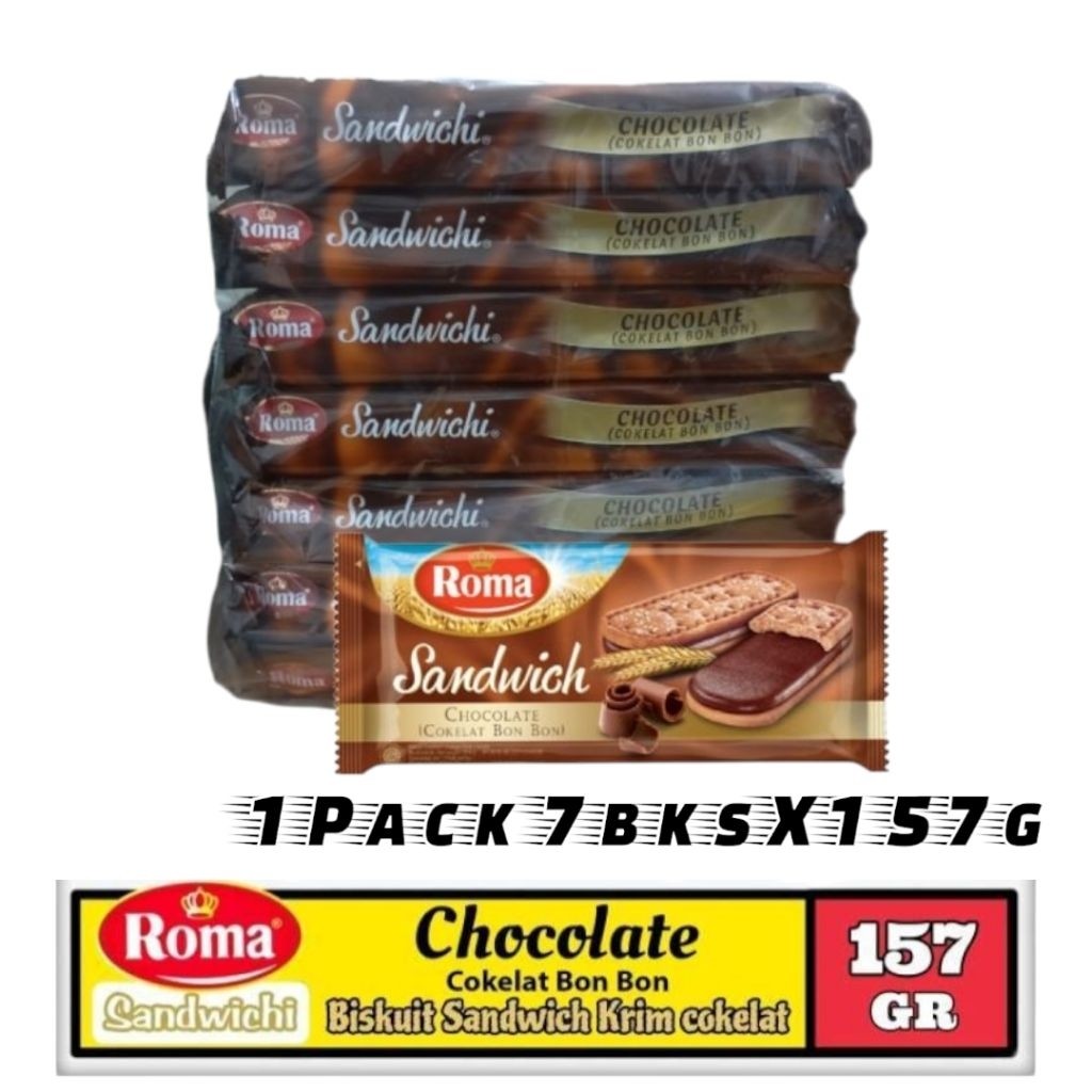 Roma sandwichi Chocolate/Cokelat Bon-Bon(1Pack 7bksX157g) | Shopee ...