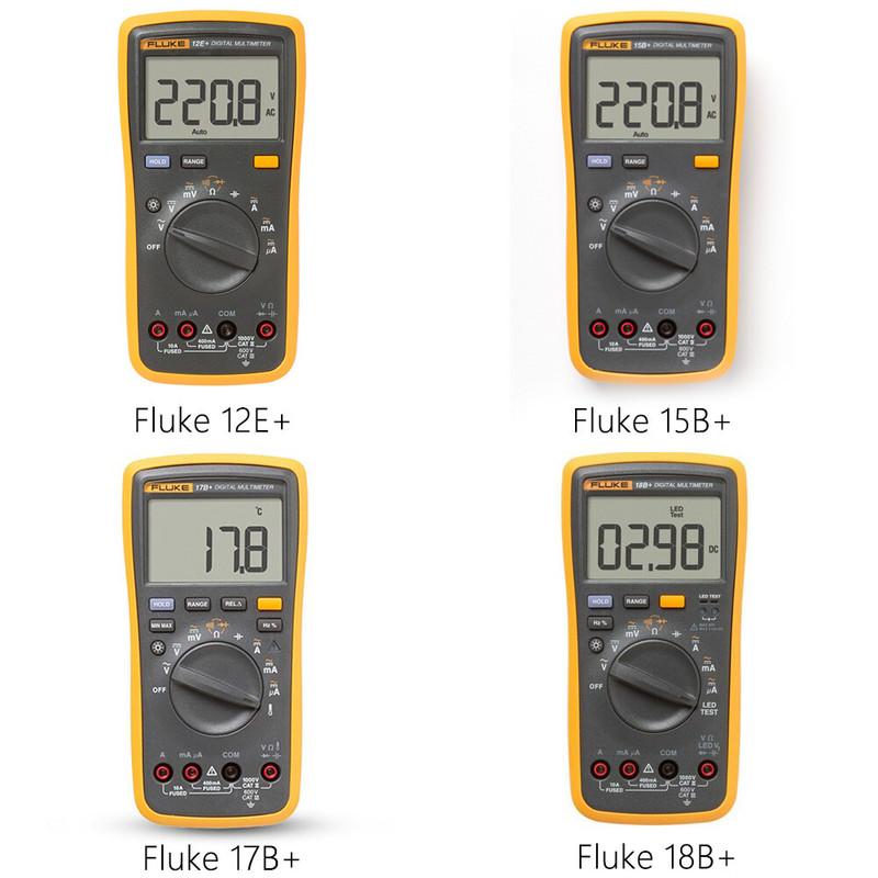 Fluke 15B+ 17B+ 18B+ 12E+ Digital Multimeter DMM AC/DC/R/C Voltage ...
