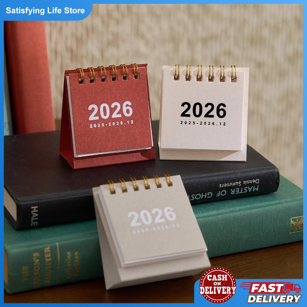 2026 Mini Simple Calendar Small Desk Calendar Creative Coil Calendar ...