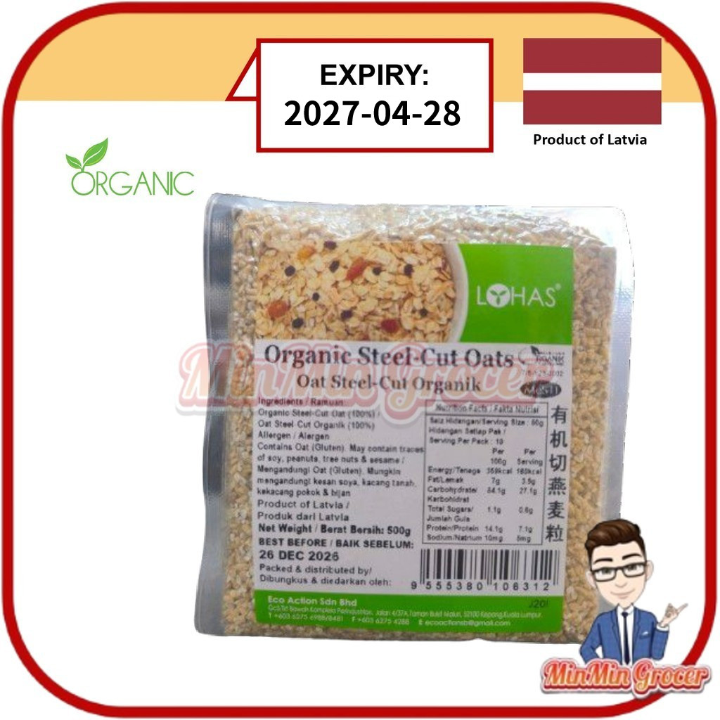 LOHAS Organic Steel Cut Oats 500gm | Shopee Philippines