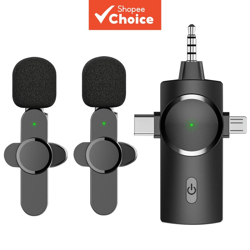 Lapel Wireless Microphone for Vlog Mike with Noise Canceling for ...