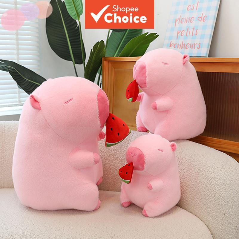 Cute Pink Watermelon Capybara Plush Capybara Toy Doll Simulation Animal ...