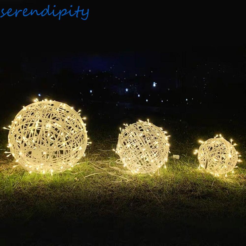 SERENDIPITY Rattan Ball Fairy Light String, 220V Waterproof Landscape Tree Lighting, Warm light ...