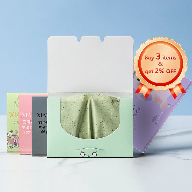 100pcs Oil Control Film portable Paper Powder Natural Green Tea ...