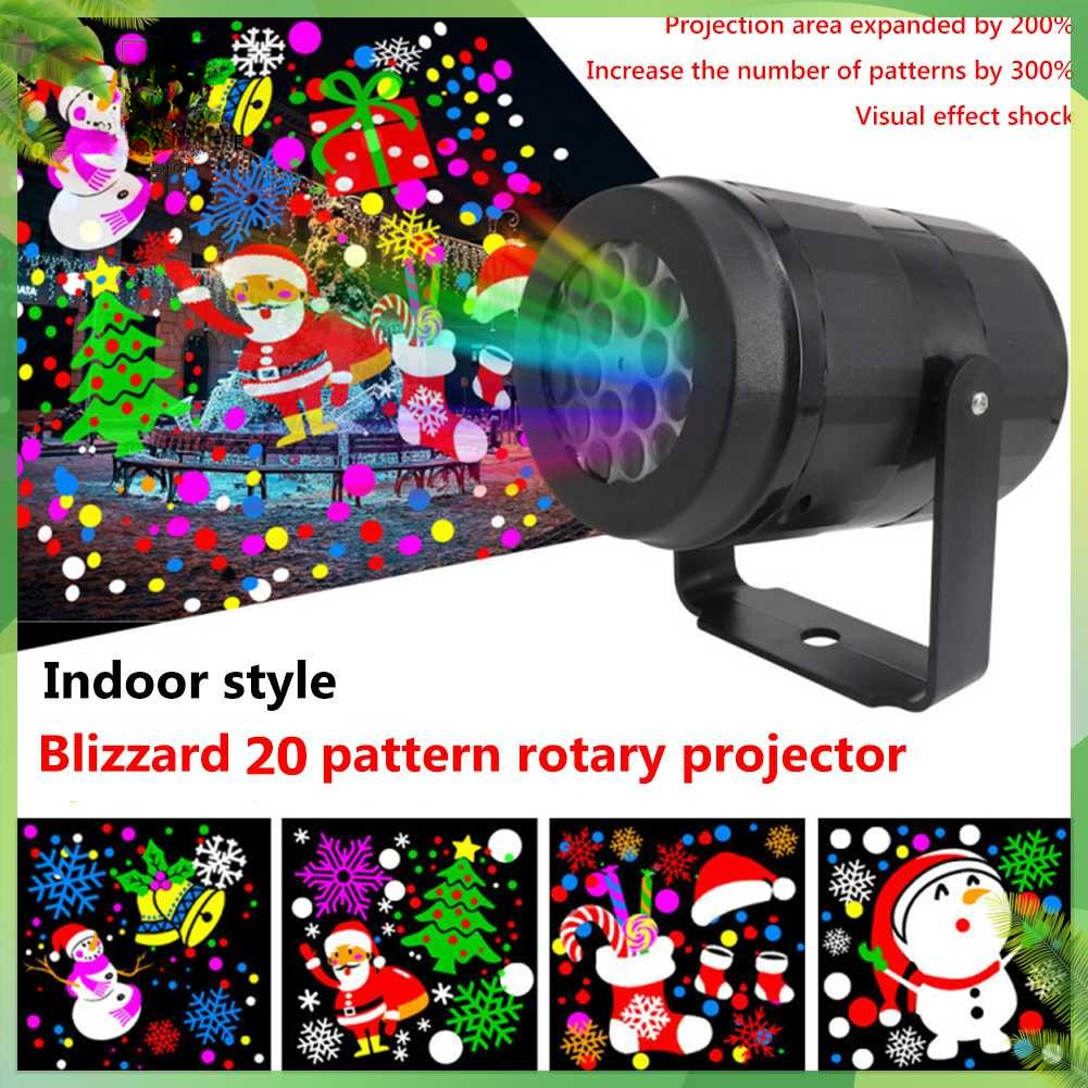 Projector Light 20 Patterns Christmas Decor Snowflake Elk Projection ...