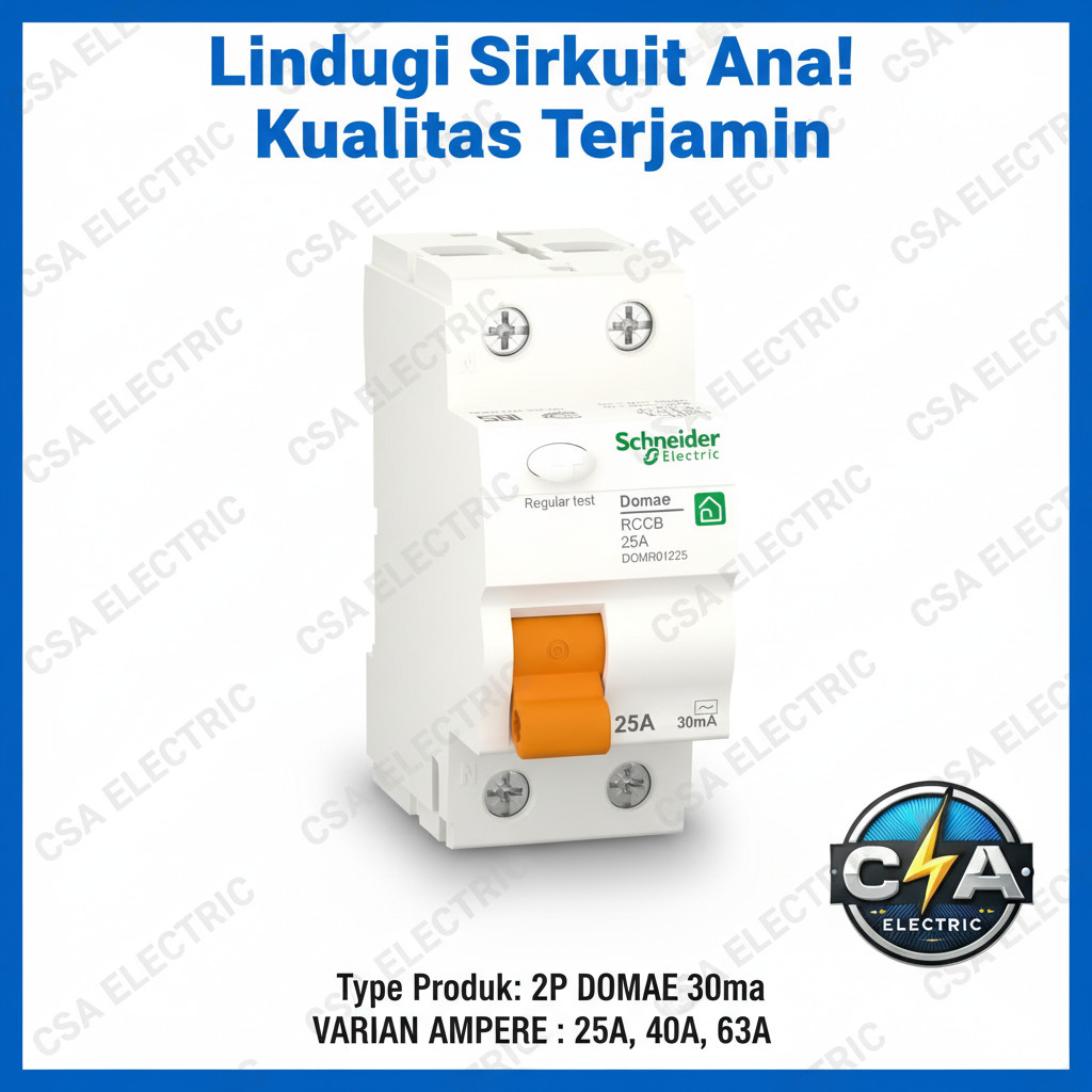 25AMPERE 30MA ELCB RCCB 2P-25A-30mA-AC/ 2 Phase 25 Ampere/ DOMR01225 ...