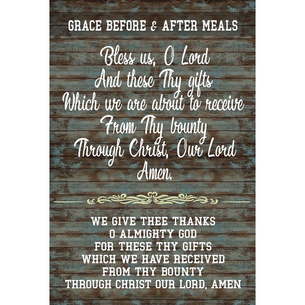 Grace Before and After Meals Prayer Rustic Retro Vintage canvas Wall ...