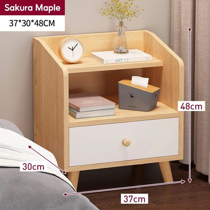 Solid Wood Bedroom Nightstand with White Duco Finish, Modern Premium ...