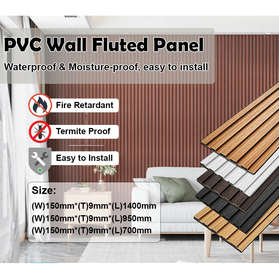 Wall Panel Wood Panel PVC Wallpaper Sticker Wall Panel Fluted Home ...