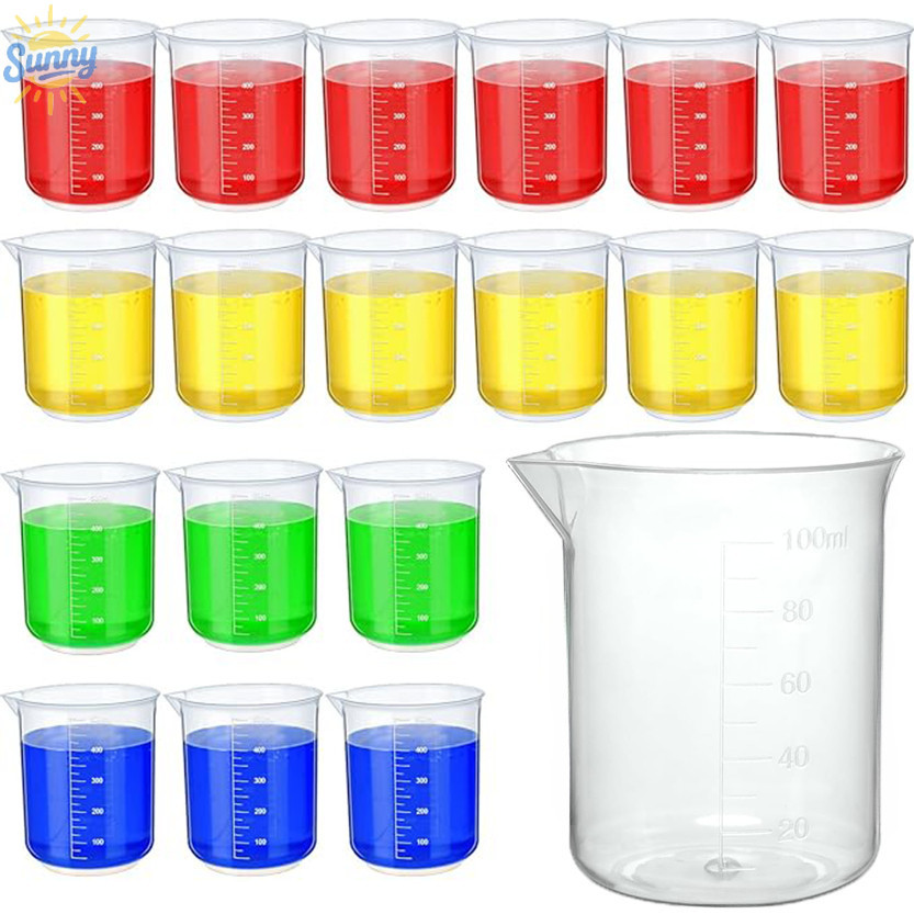 100ML Plastic Measuring Scale Cup / Transparent Laboratory Beaker ...