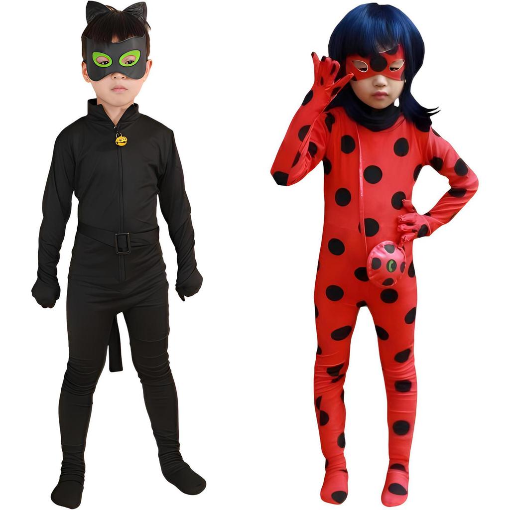 Ladybug Girl cosplay Jumpsuit Halloween Black Cat Ladybug Miracle Girl ...