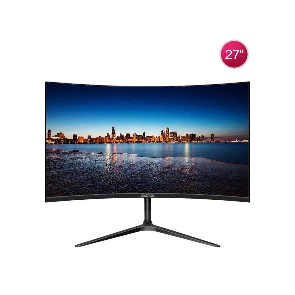 27 Inch Curved Screen 3000r 1920x1080 1k 75hz 2ms Hdmi+vga Desktop ...