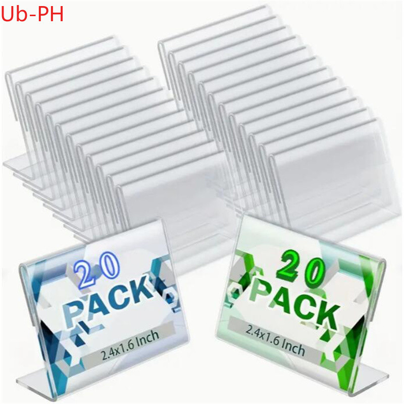20PCS Transparent L-Shaped Horizontal Acrylic Product Display Sign ...