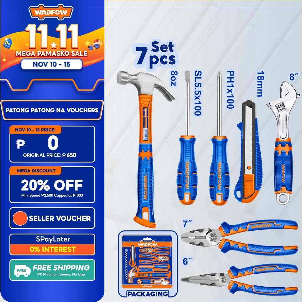 Wadfow 7PCS/Set Handtools Set Combination Pliers, Claw hammer etc. WHS5307 (WHT) | Shopee ...