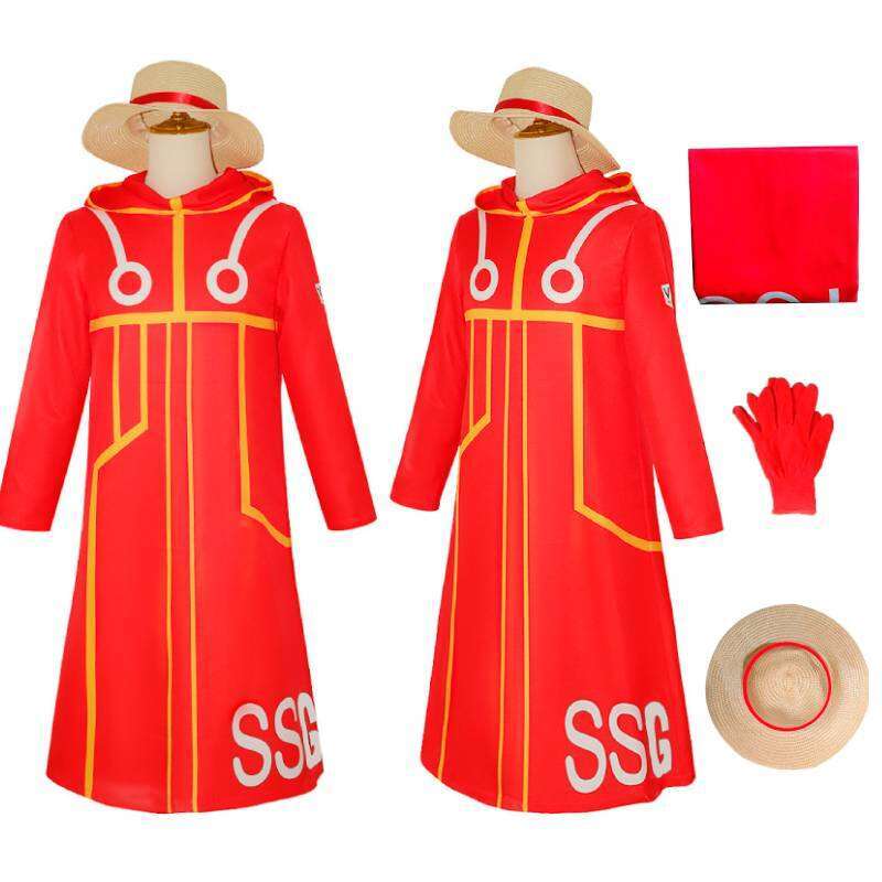 Anime One Piece Luffy Cosplay Egg Head Role Play Costumes Hat Glove ...