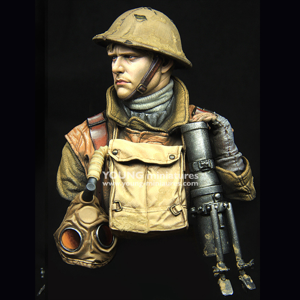 1/10 British LEWIS Gunner, Resin Model figure Bust, GK, Unassembled and ...