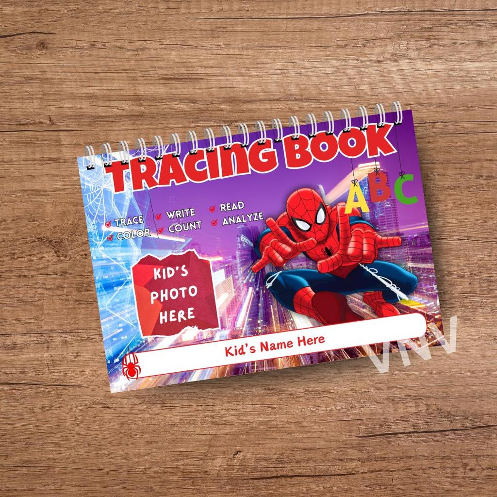Spiderman Customize Tracing Pad With Covers Trace Alphabet Names ...