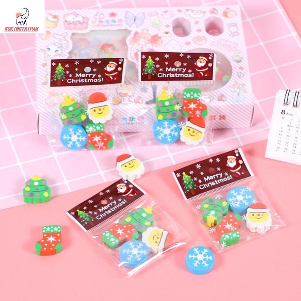 KOKINGTAIPAN Christmas Erasers, Santa Claus Funny Stationery Prize ...