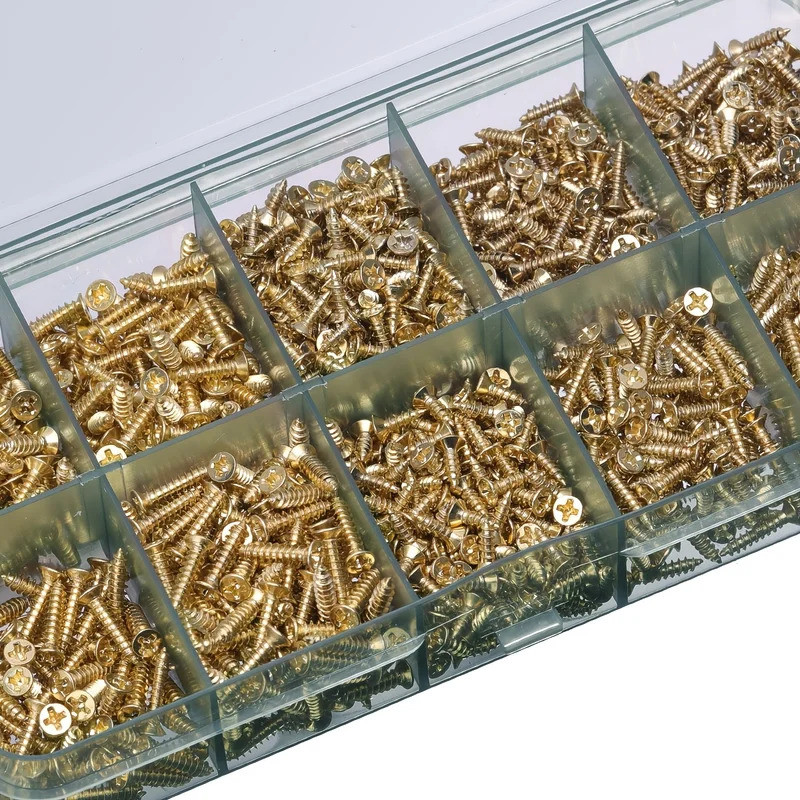 1200pcs Small Hinge Wood Screws M2 M2.5 Tiny Flat Head Assortment 5mm ...