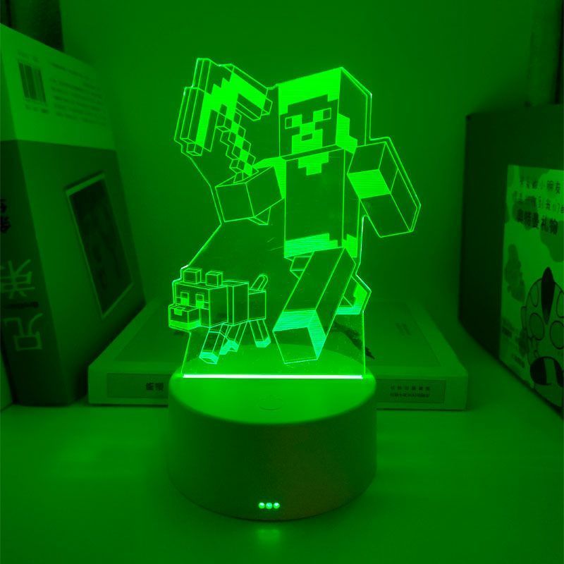 Creative Minecraft Decoration Game Anime Luminous Bedroom Bedside ...