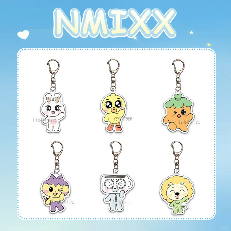 Kpop Idol NMIXX “Blue Valentine” Cartoon Acrylic Pendant Doll Bag ...