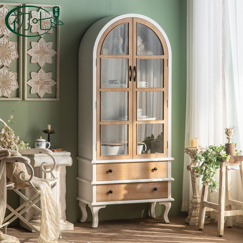 American Retro Kitchen Storage Cabinet Pastoral Style Sideboard Cabinet ...