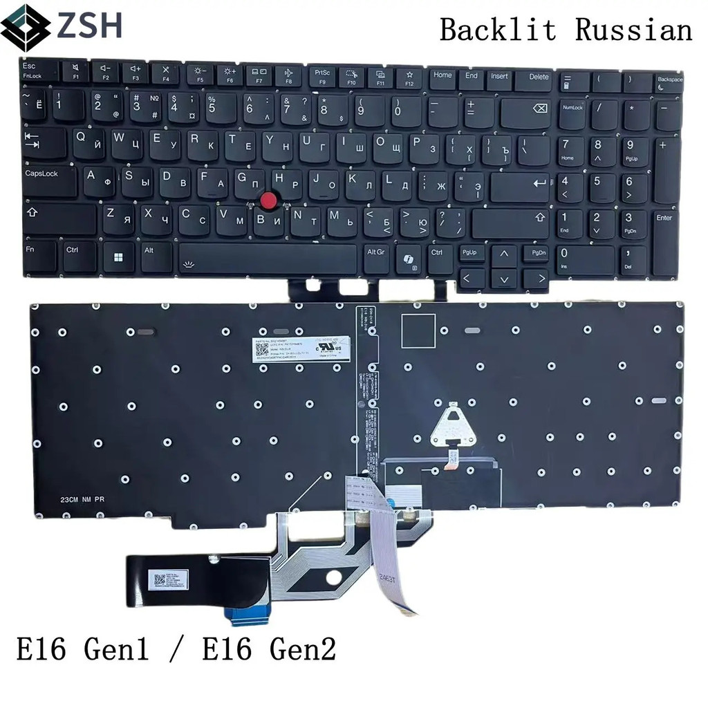 Russian Laptop Backlit Keyboard For Lenovo Thinkpad E16 Gen1 / E16 Gen2 ...