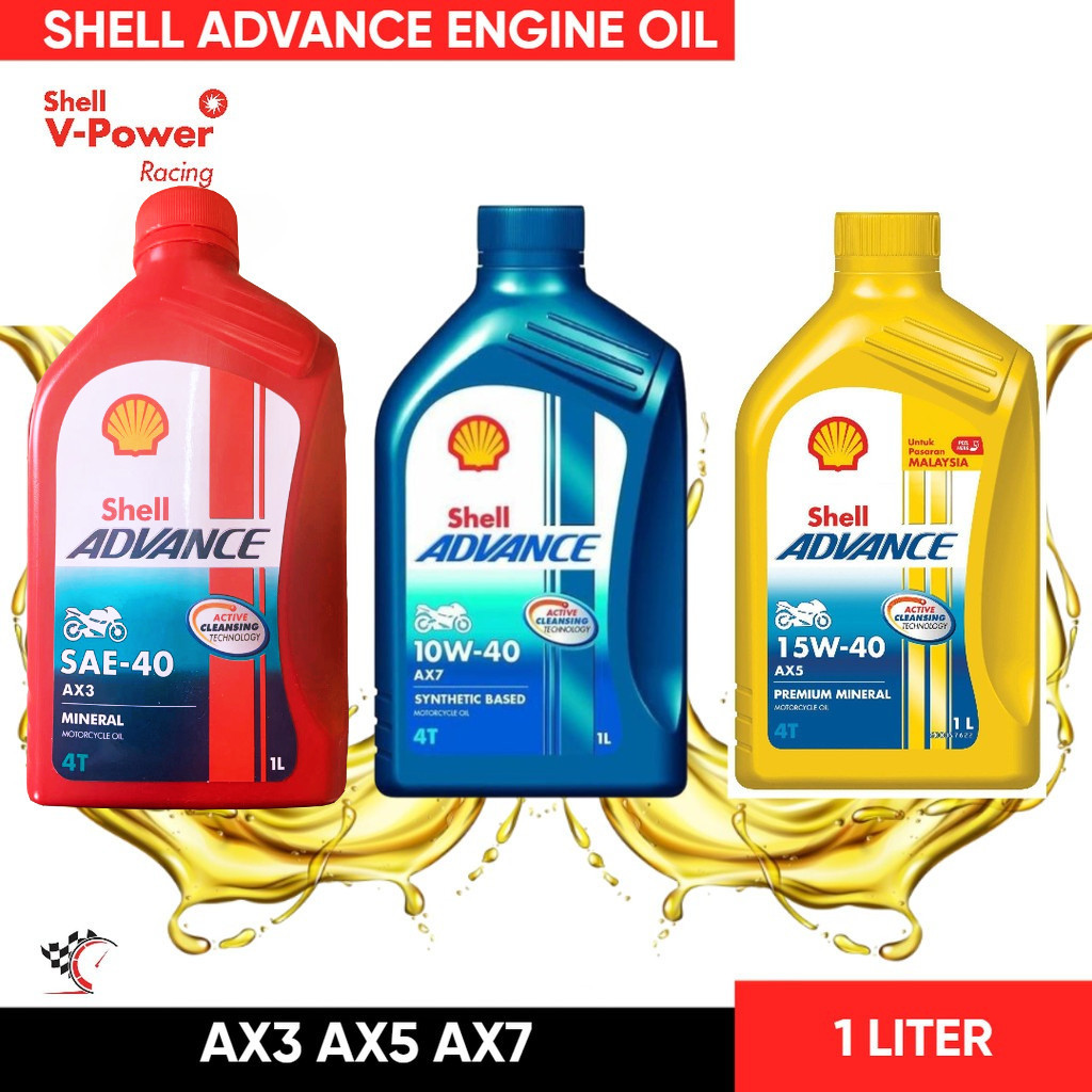 MOTO Shell Advance Premium Mineral Motorcycle Engine Oils 4T Ax3 Ax5 ...