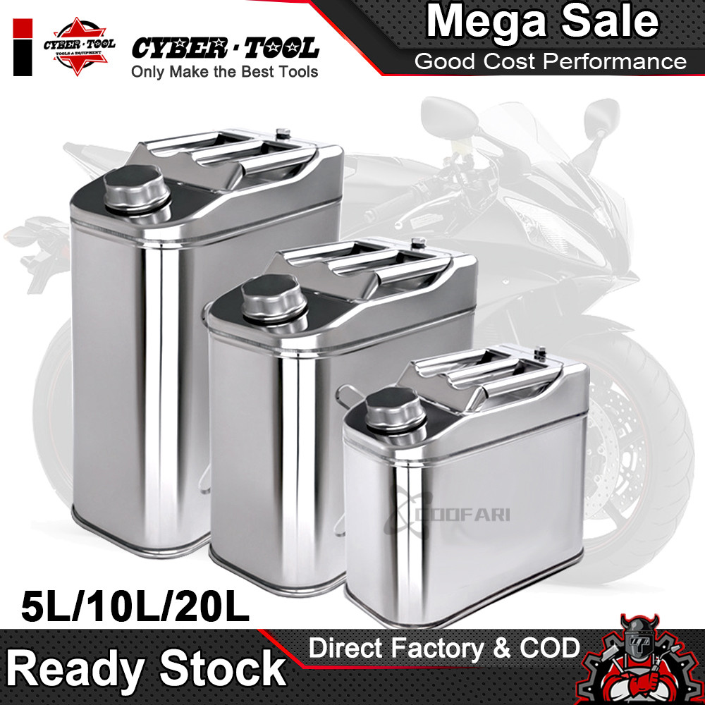 Motorcycle Fuel Tank Jerry Can 10L/20L/30L – Stainless Steel Petrol, Diesel & Gasoline with Oil ...