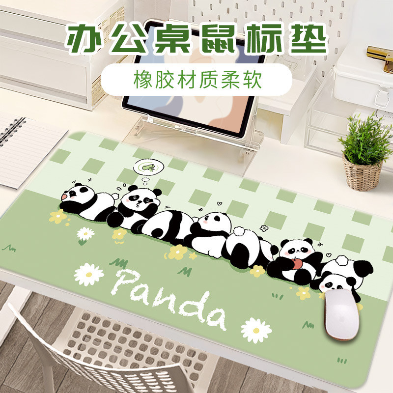 Panda Mouse Pad Oversized Flower Cute Orchid Cartoon Cute Girl Desk Pad ...