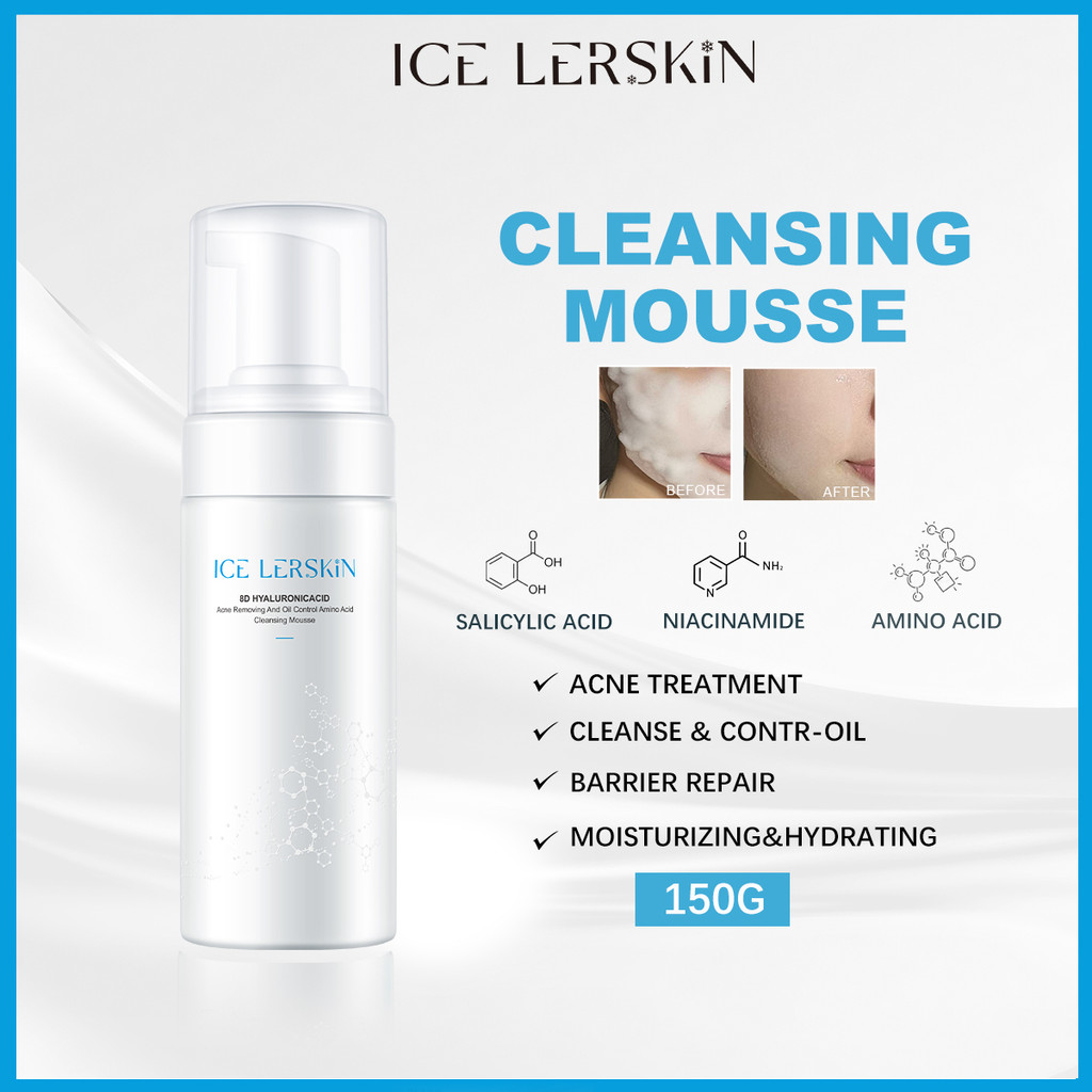 ICE LERSKIN Cleanser facial wash Oil-control Anti-Acne Moisturizing ...