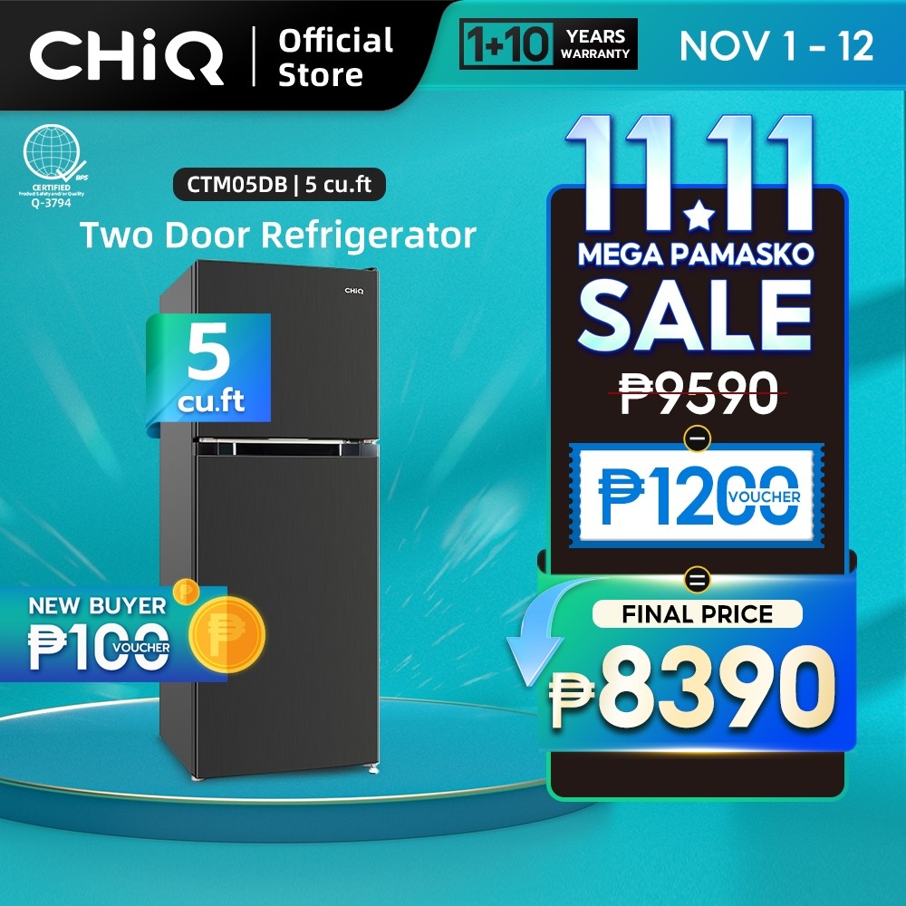 【NEW】CHiQ 5 cu.ft. two door Refrigerator - CTM05DB, Black, Direct Cool ...