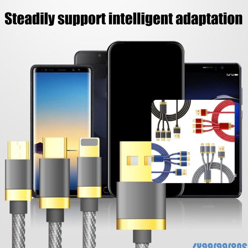 Sugar Triple Head Fast Charging Denims Braided Cable Suitable for ...