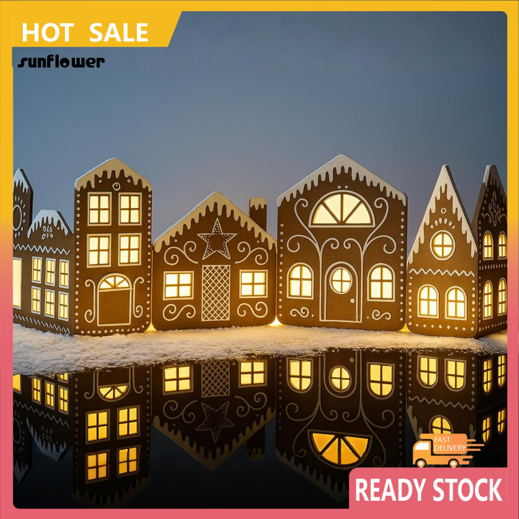 SF_ Gingerbread House Set Festive Window Sill Decor Festive Gingerbread ...