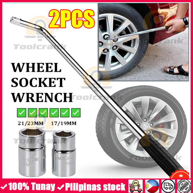 Telescoping Wheel Lug Nut Wrench Kit 17/19/21/23MM Sockets Brace ...
