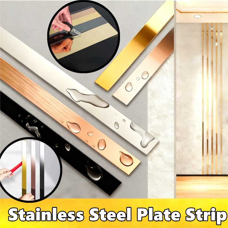 3M 5M Mirror Gold Stainless Steel List Plate Strip SS201 Floor Trim ...