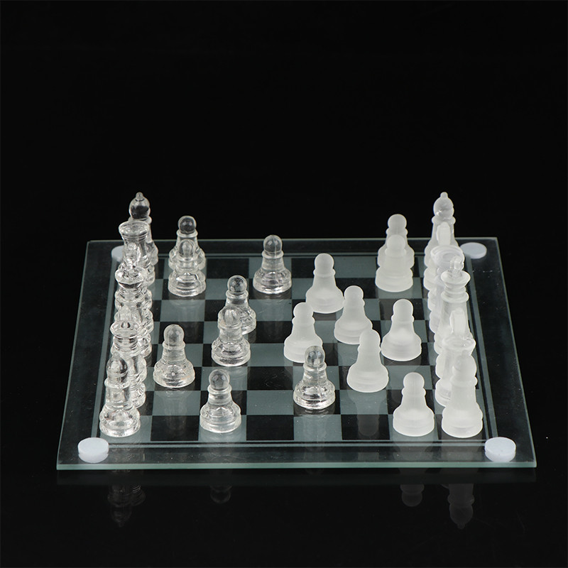 PURED 1Set Craft Crystal Glass Chess Set Acrylic Chess Board Anti ...