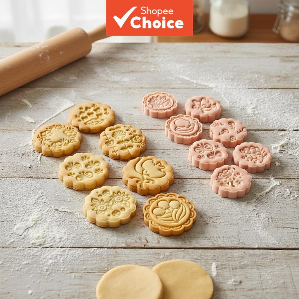 7Pcs Lily Flower Leaf Bird Cookie Cutter Set Korean Round Shape Biscuit ...