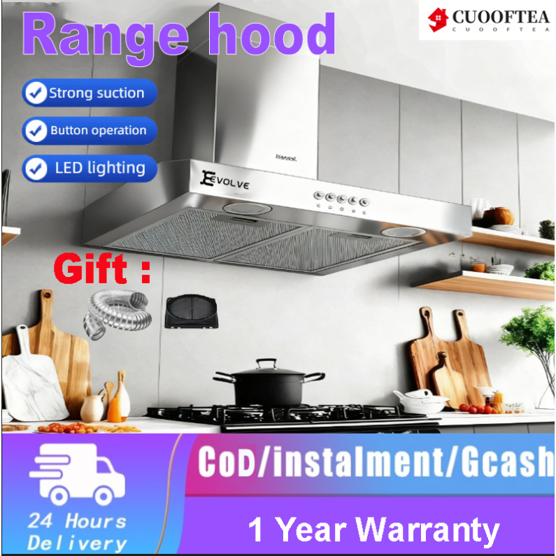 EVOLVE 50cm Range Hood Kitchen Ductless or With Duct Low Noise Carbon ...