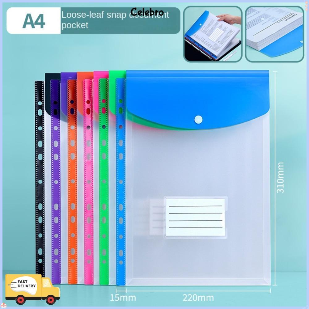 CELEBRO 6 pcs Binder Folders, Envelopes Plastic Binder Pocket, 6 colors ...