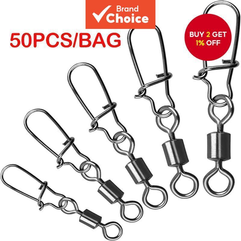 50 PCS Swivel Bearing Fishing Connector Pins 10LB-110LB High Strength ...