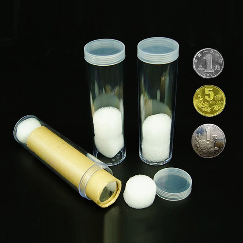 [luy] New 19-32mm Clear Plastic Roll Coins Storage Tube Protective Tube ...