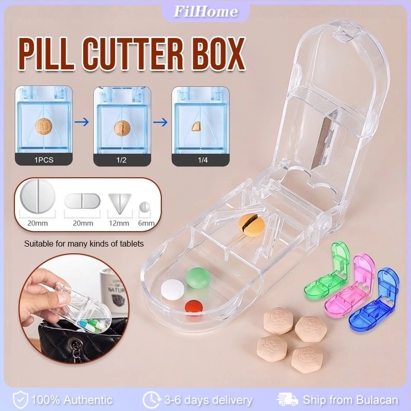 Portable Tablet Pill Splitter with Storage Pill Cutter Splitter Small ...