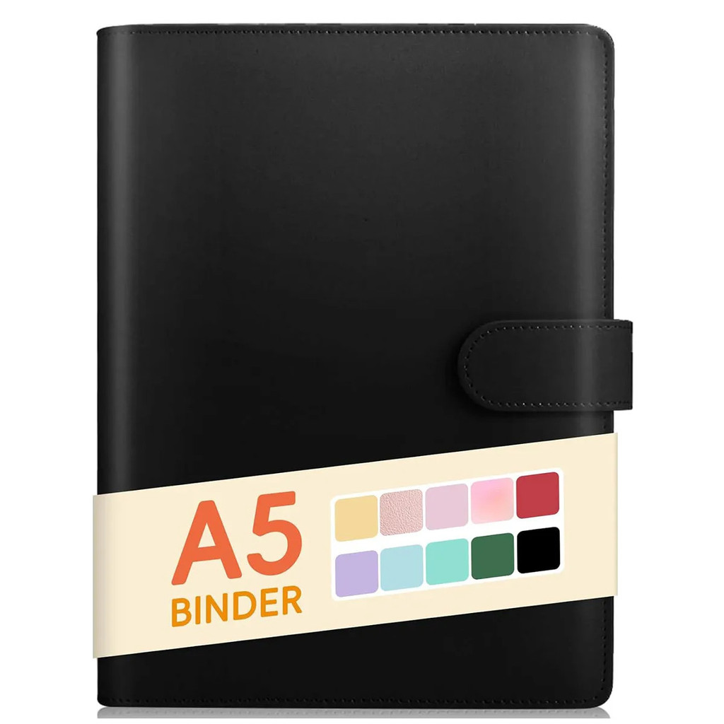 A5 Binder Pu Leather 6-ring Notebook Binder Cover For A5 Filler Paper ...