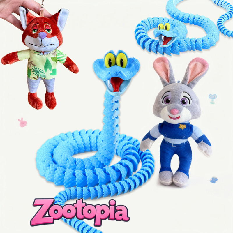 68cm Gary De'Snake 3D Model Toy Zootopia 2 Judy Nick Backpack Pendant ...