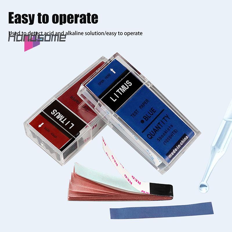 Handsome- 100 Strips/Box PH Test Strips Red/Blue Litmus Paper Acid ...