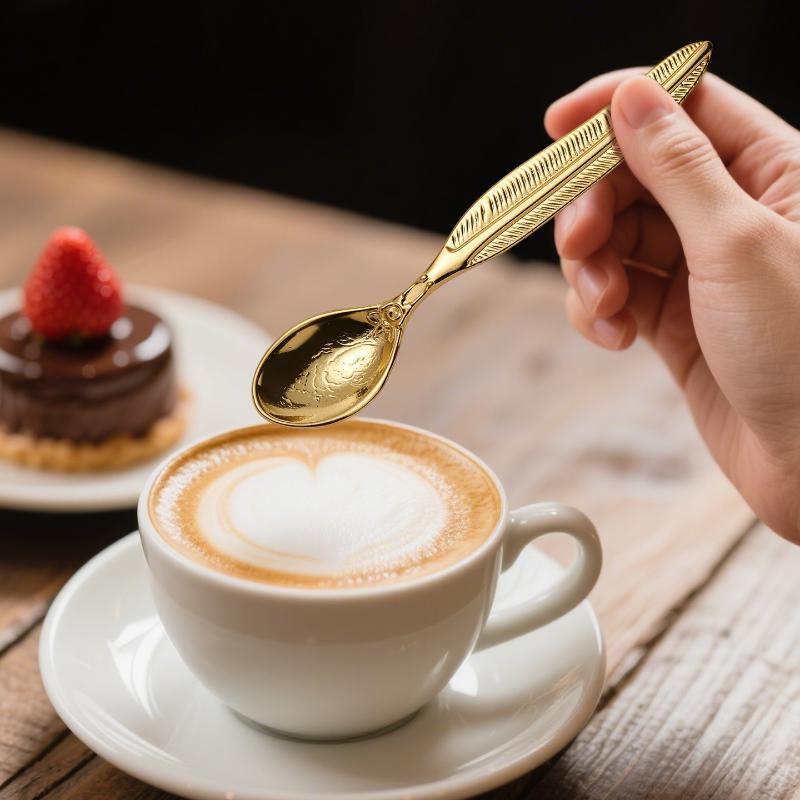 FAPH Retro Coffee Spoon Creative Feather-shaped Coffee Stirring Spoon ...