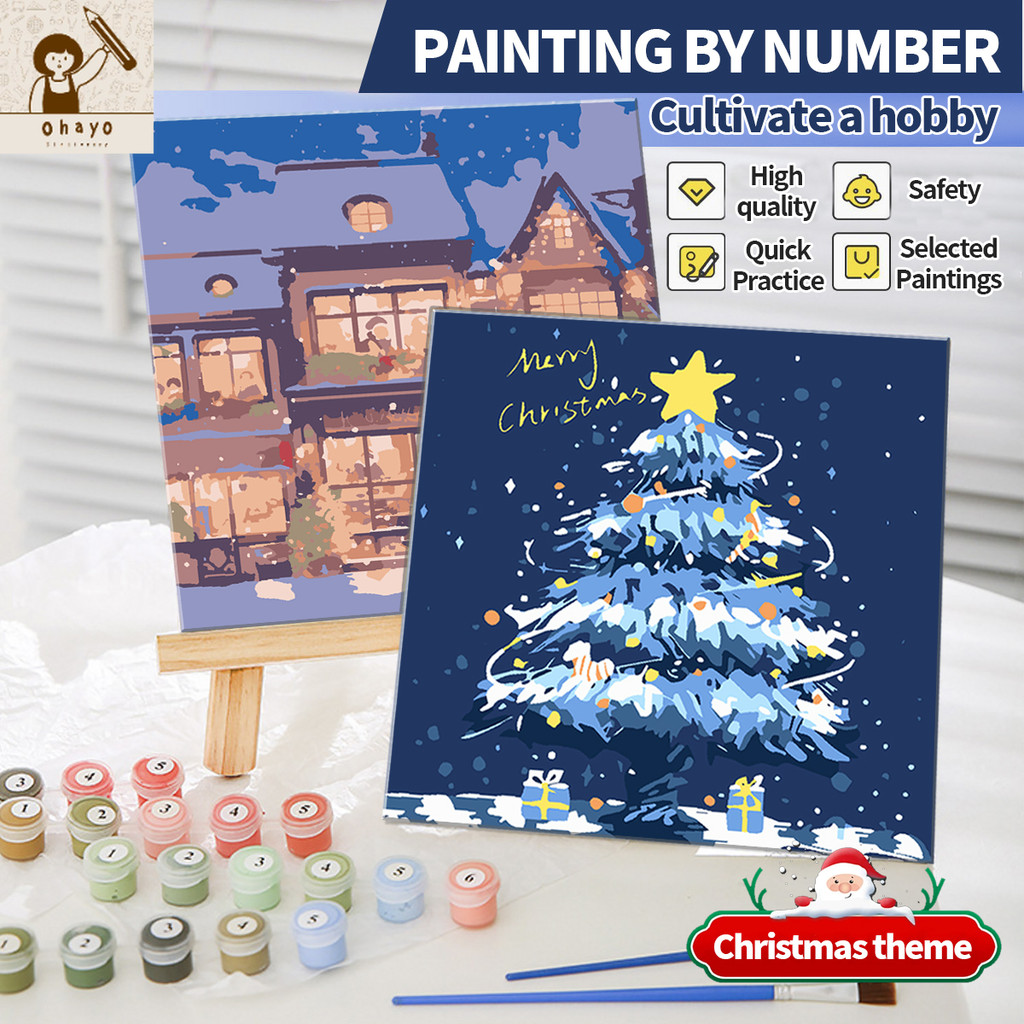 20X20cm Christmas Tree Acrylic Paint Painting by Number DIY Graffiti ...