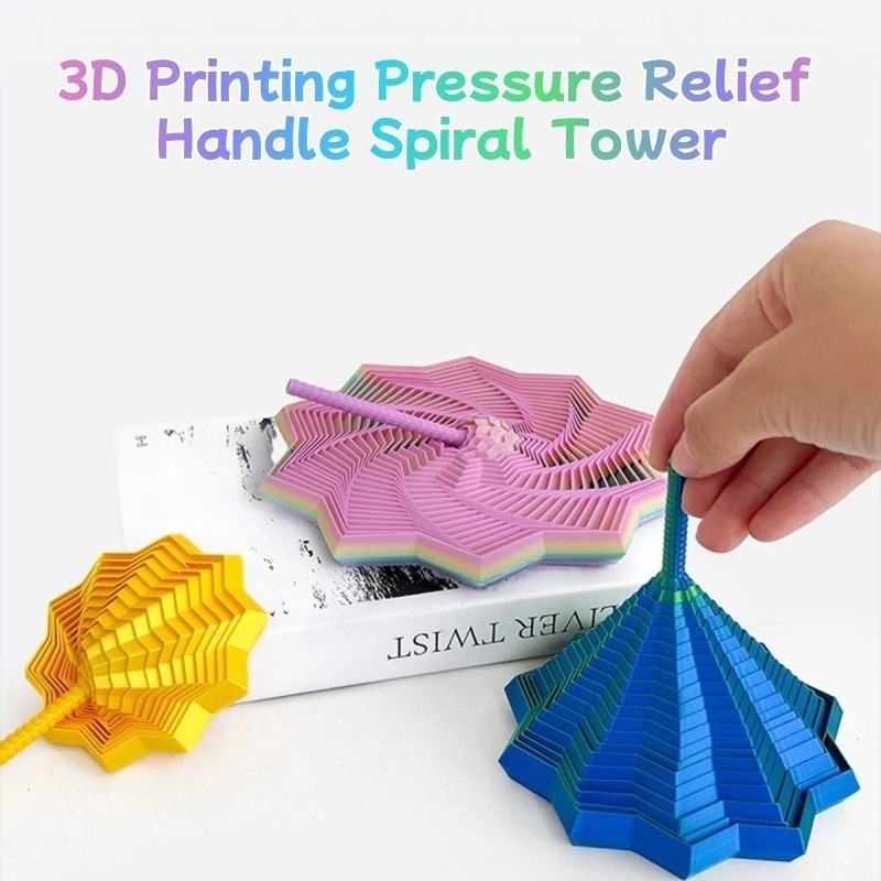 3D Printing Pressure Relief Handle Spiral Tower for Children Fidget ...