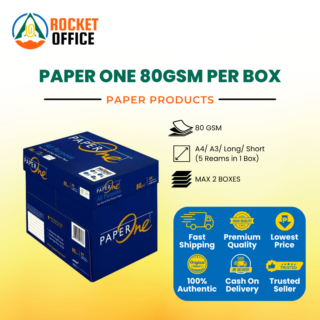 Paperone Bond Office Paper 80gsm PER BOX A4/Long/Short | Shopee Philippines